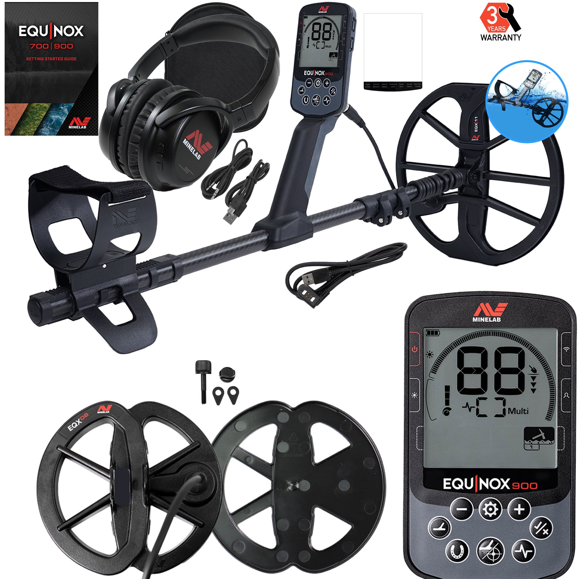 Minelab EQUINOX 900 Multi-IQ Metal Detector with 11" and 6" Coils– Serious Detecting