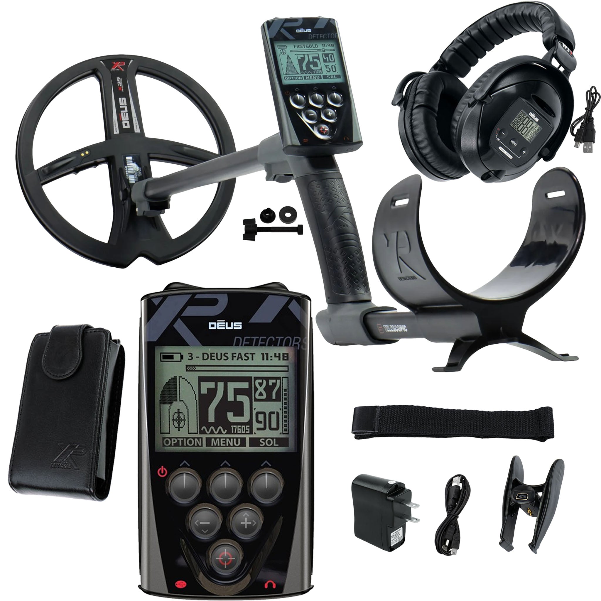 XP Deus Metal Detector with Full Sized WS5 Headphones, Remote and 9” X ...