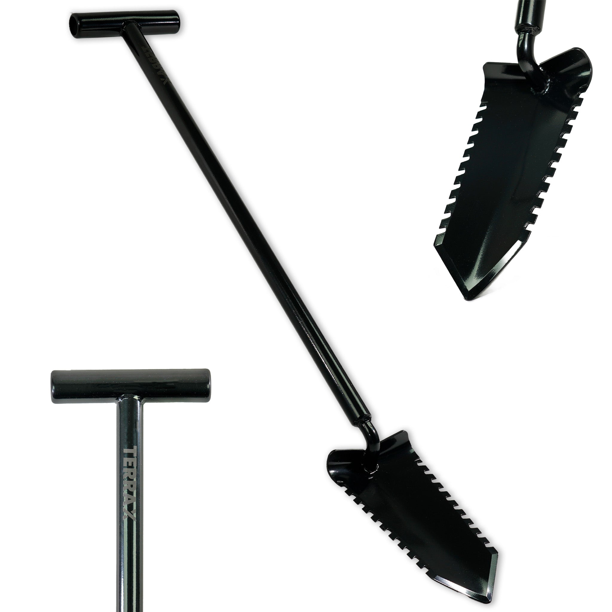 TerraX Master Digger - 36" or 34"Double Serrated Shovel with T-Handle ...
