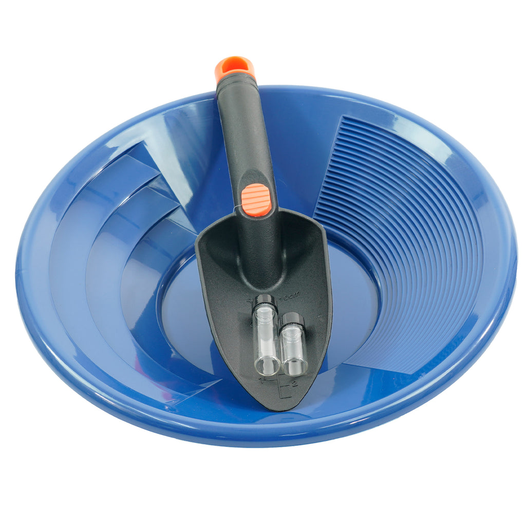 TerraX 4pc Dual Riffle Gold Pan Set for Gold Prospecting - Green, Blue ...