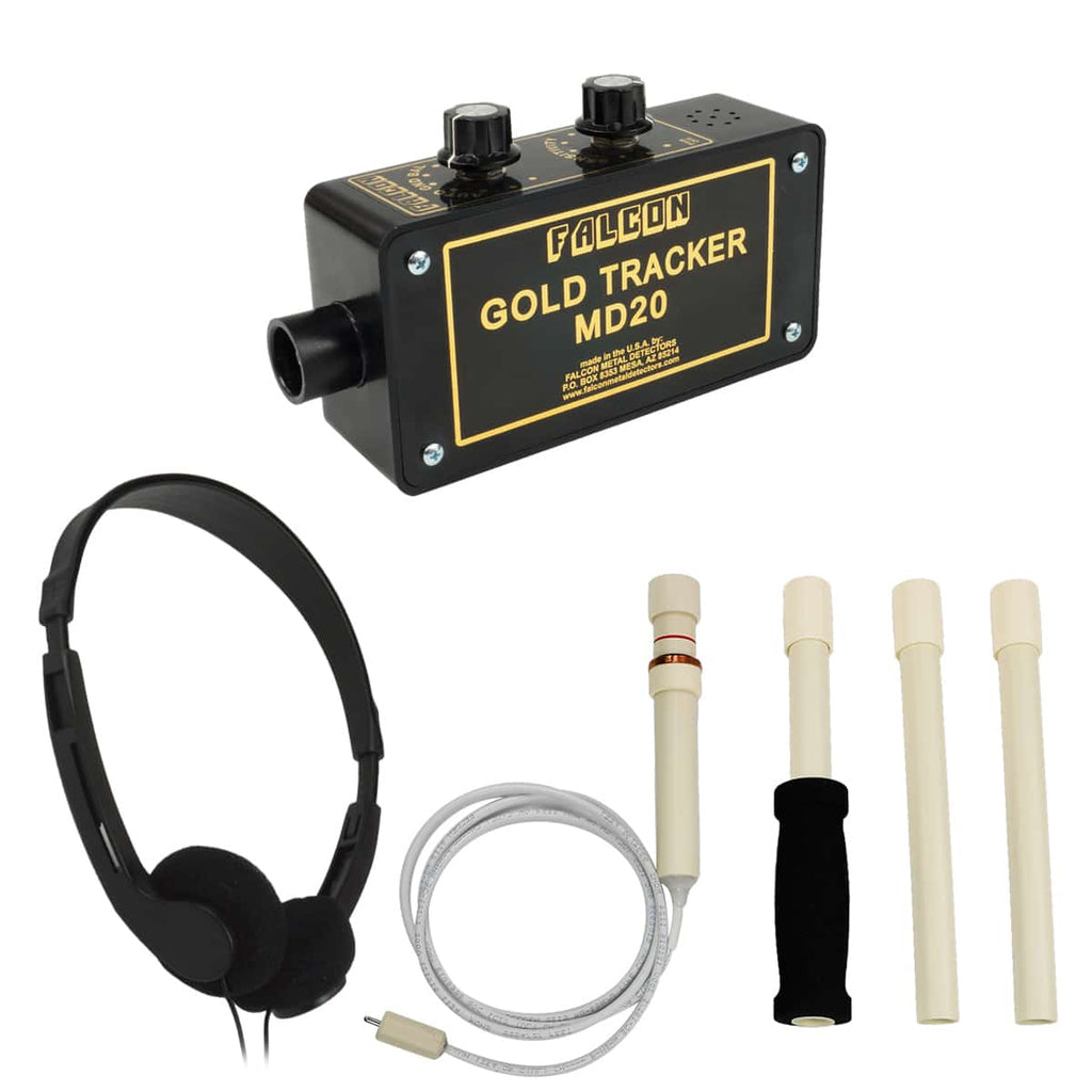Falcon Gold Tracker MD20 Metal Detector 300kHz Probe w/ Handle & Headp ...