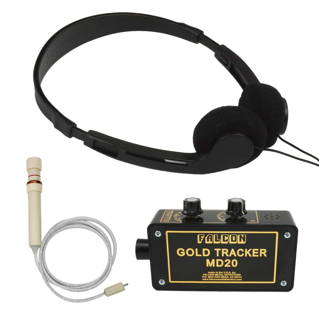 Falcon Gold Tracker MD20 Metal Detector 300kHz Probe with Headphones ...