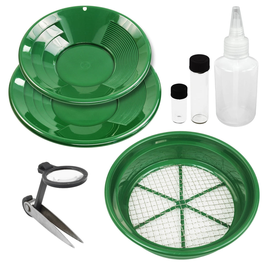 7 Piece Prospecting Mining Panning Kit Classifier & 2 Mesh Gold Siftin ...